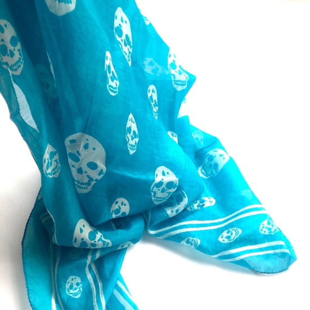 100% Silk Square Skeleton Scarf - Gem